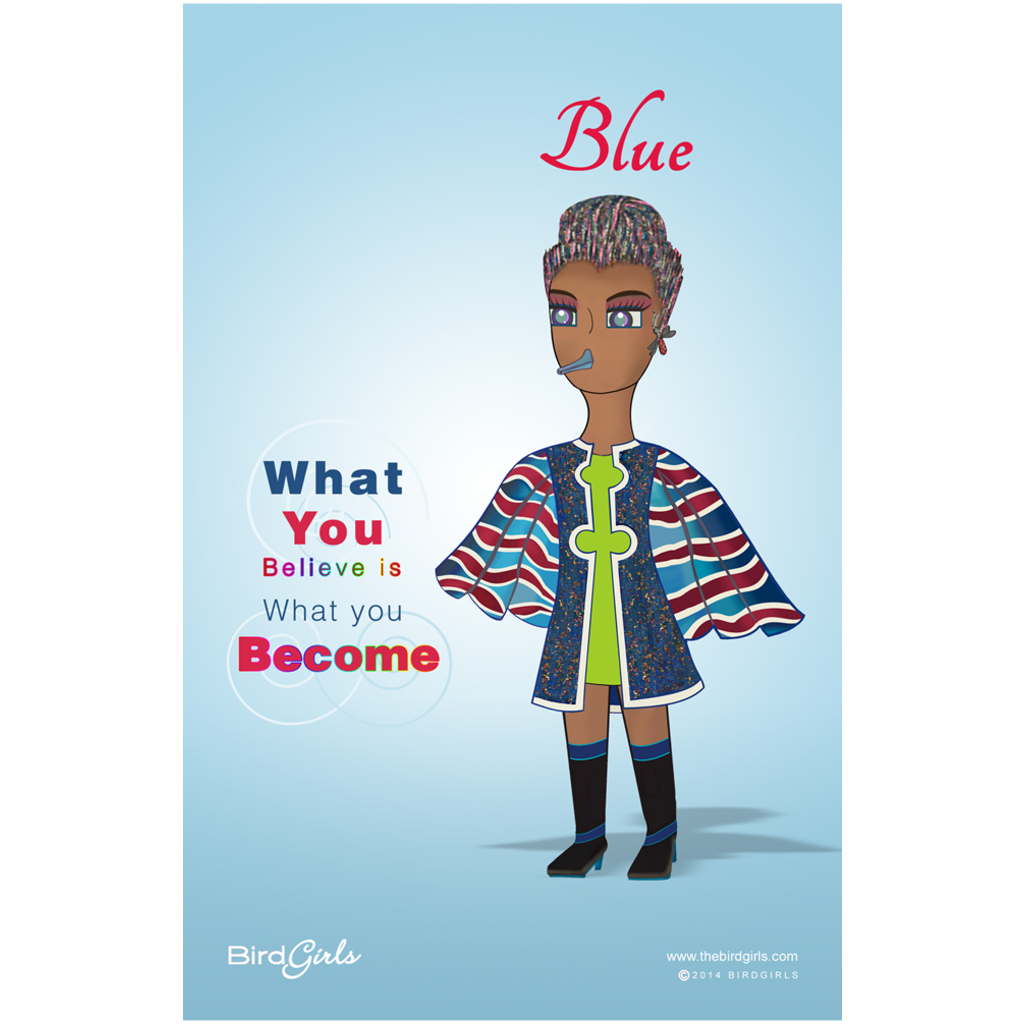 Blue Slogan Art Posters — The BirdGirls